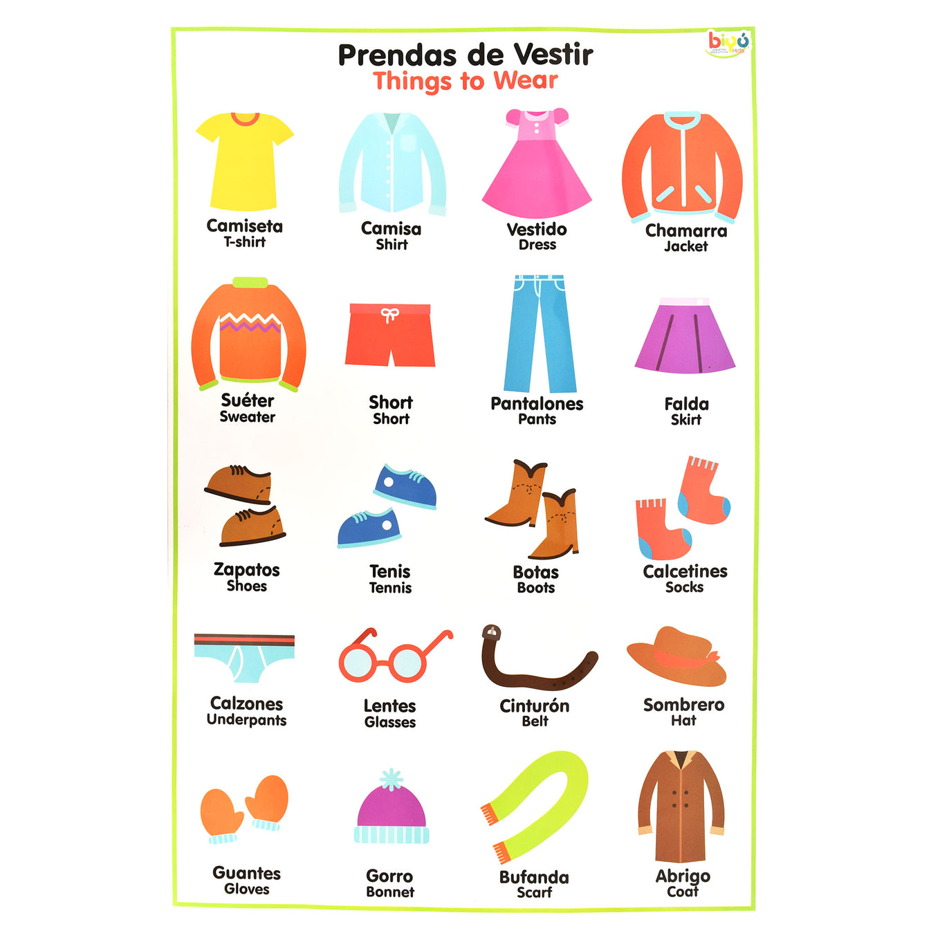 Lamina Partes del Cuerpos y Prendas | diako abc